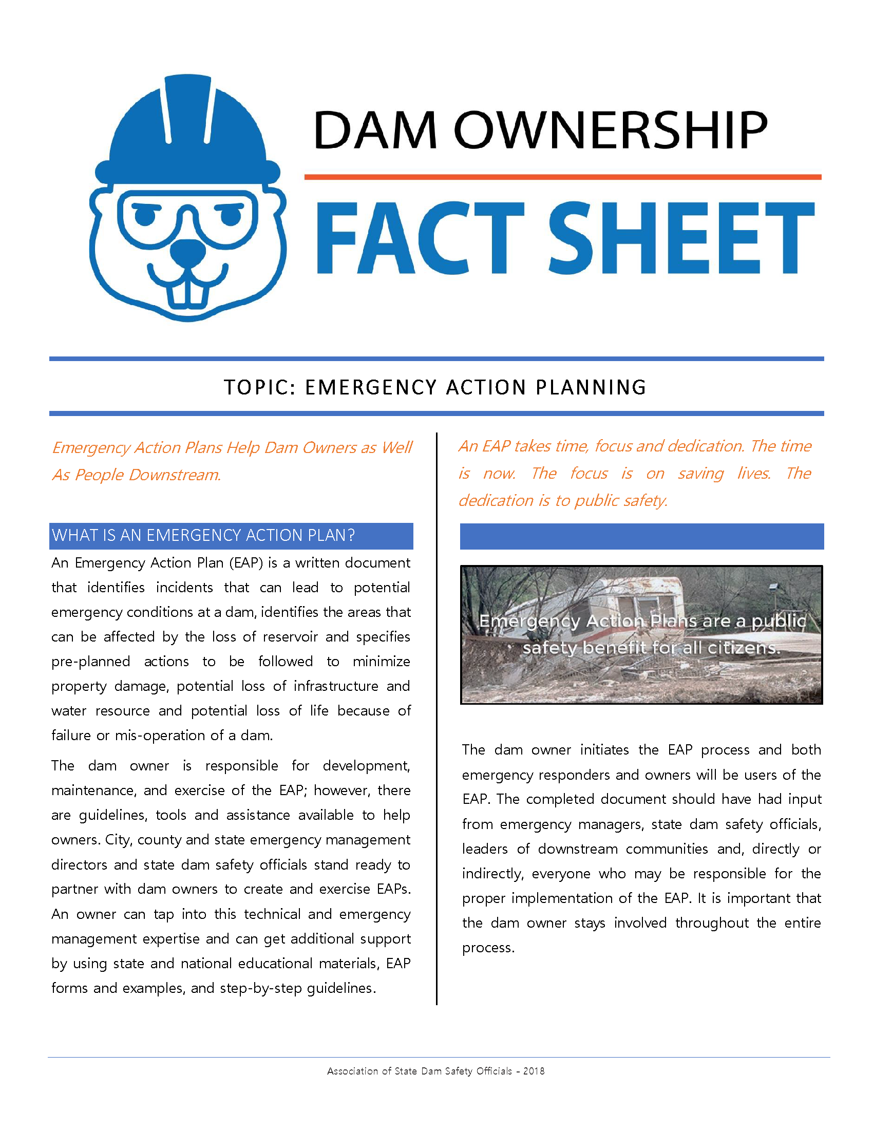 Emergency Action Planning | Association of State Dam Safety
